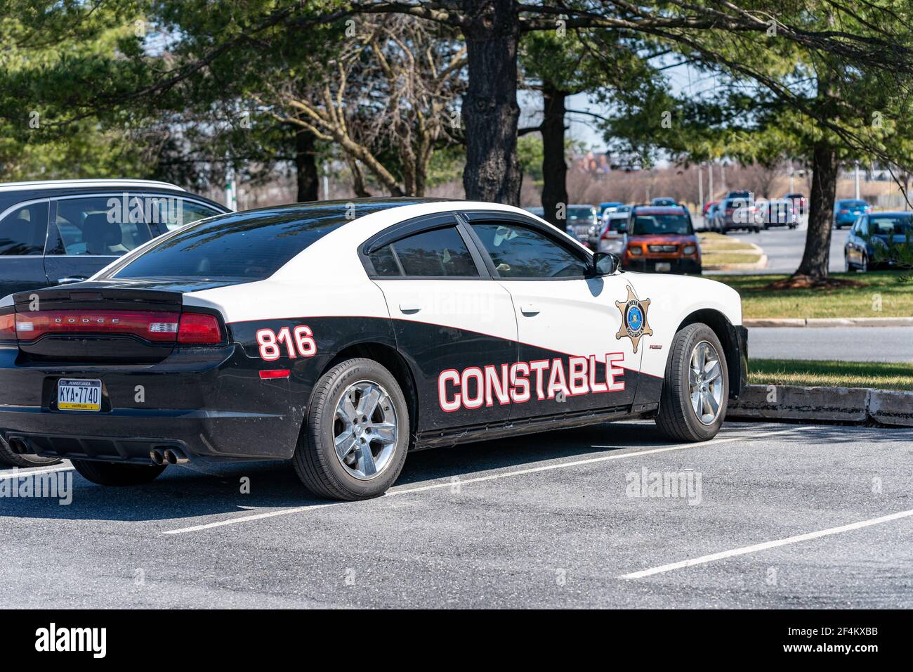 Lancaster, PA, USA - March 21, 2021: A marked Pennsylvania State ...
