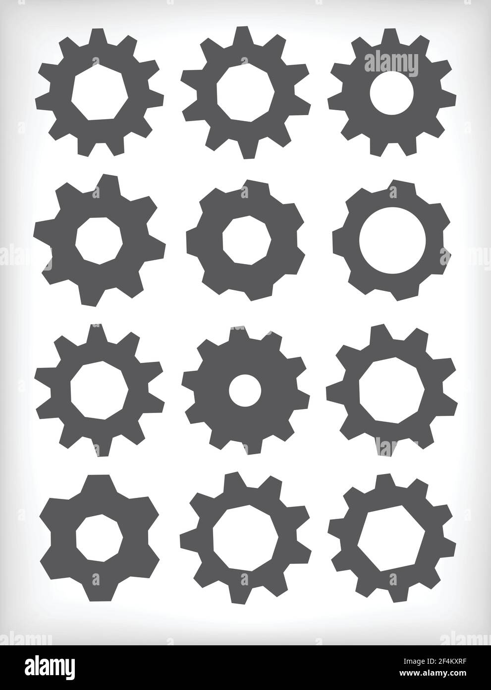 Vector set of gears isolated on white background. Vector Illustration ...