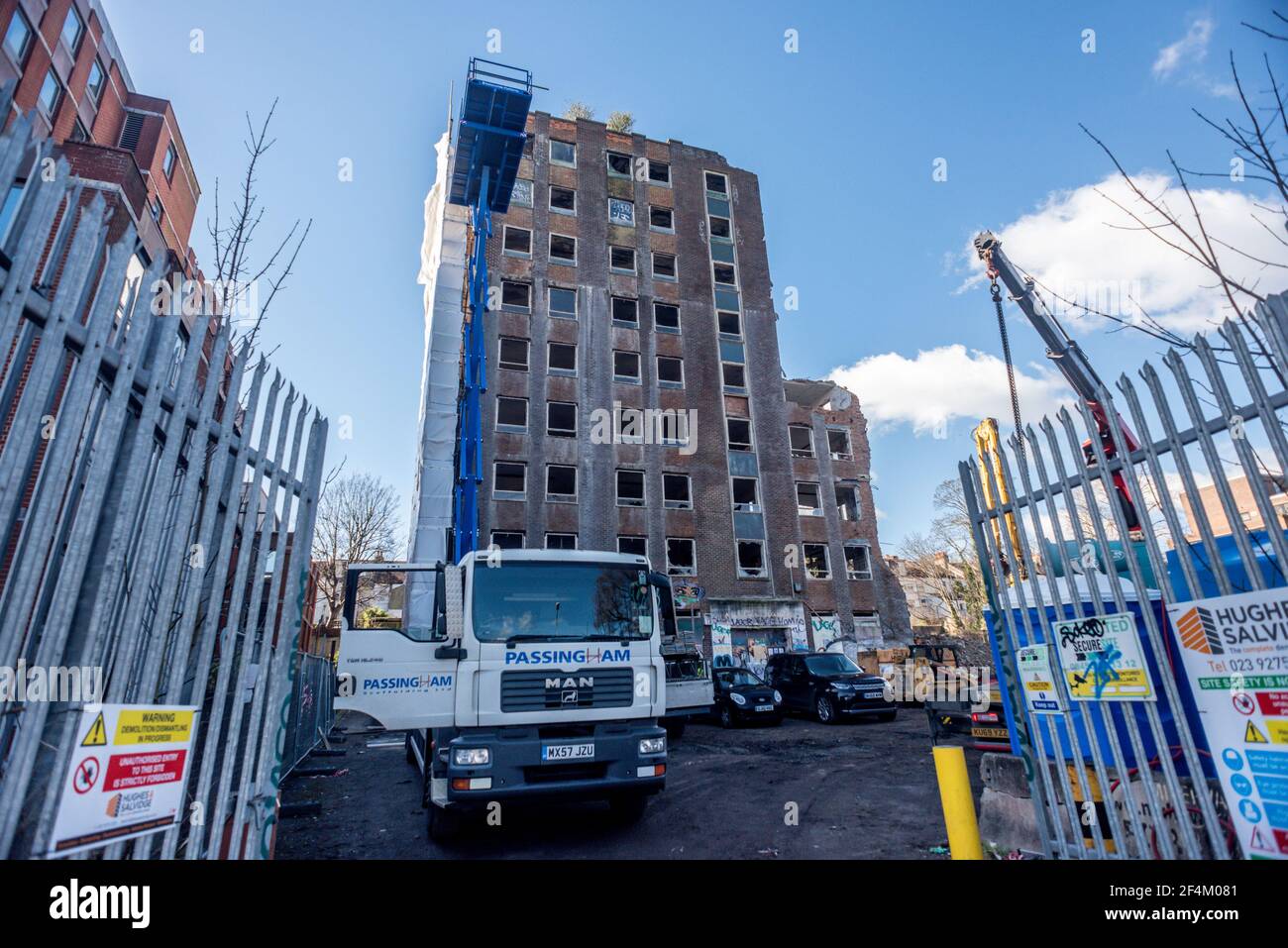 Brighton, March 19th 2021: The demolition of Anston House, known as ...
