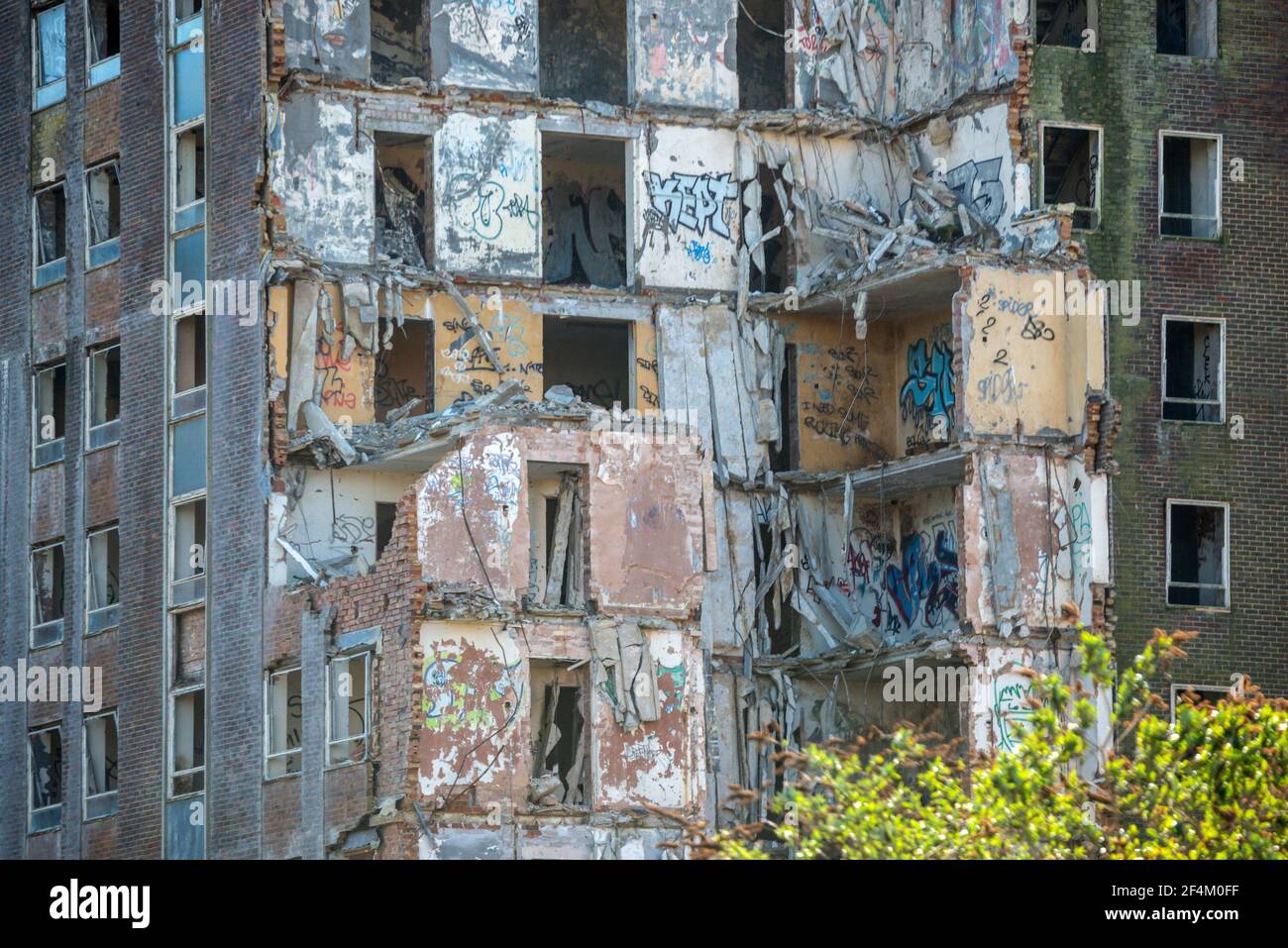 Brighton, March 19th 2021: The demolition of Anston House, known as ...