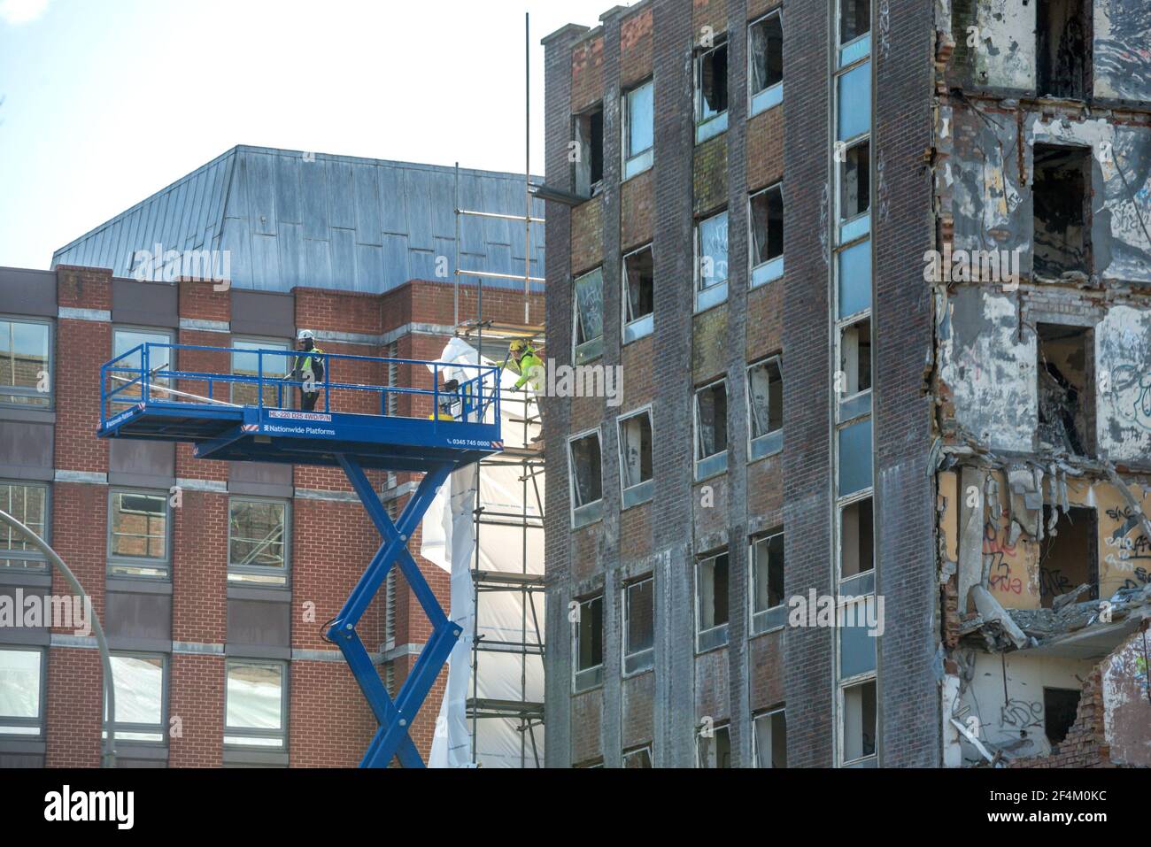 Brighton, March 19th 2021: The demolition of Anston House, known as ...