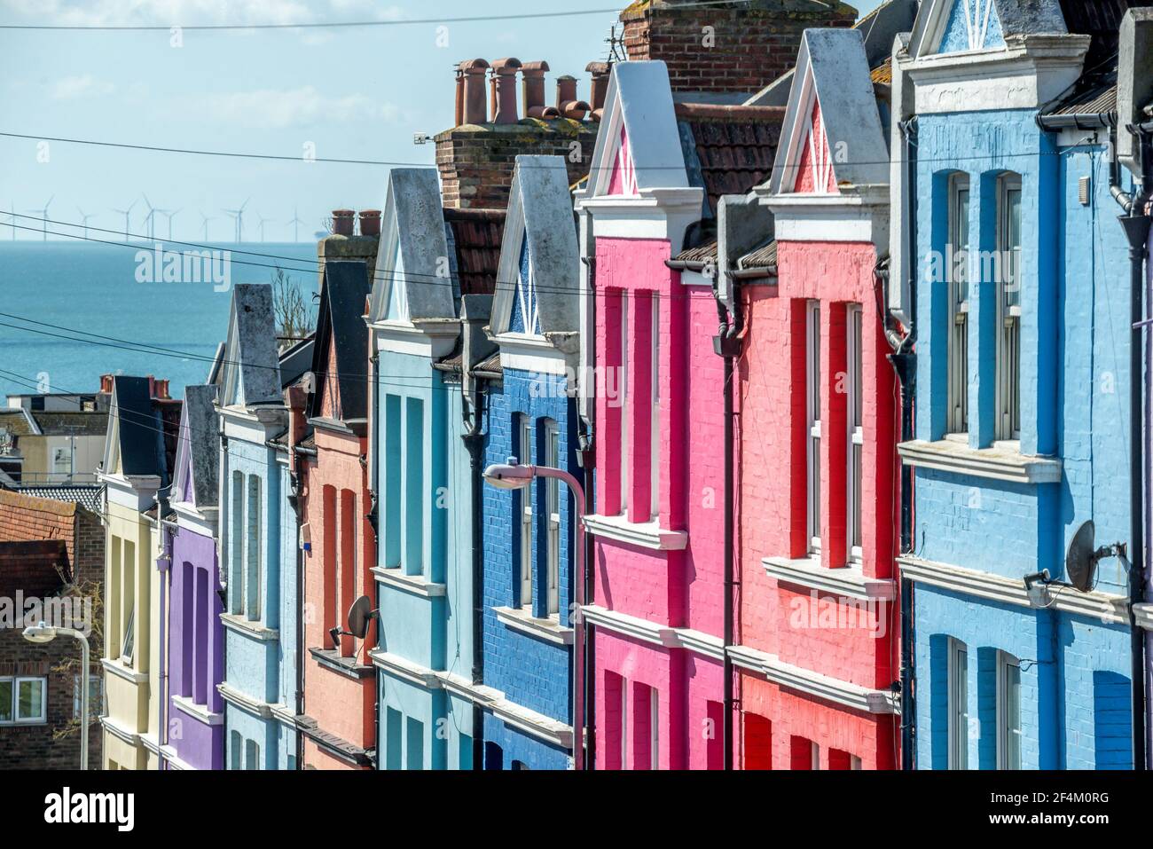 Brighton, March 19th 2021: The Colourful terraced houses of Blaker ...