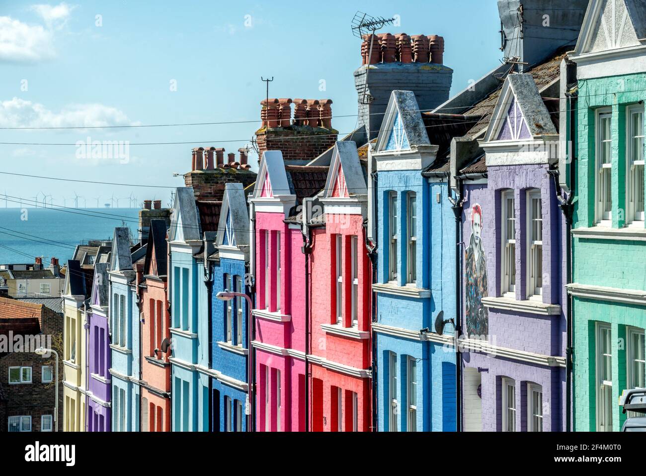 Brighton, March 19th 2021: The Colourful terraced houses of Blaker ...