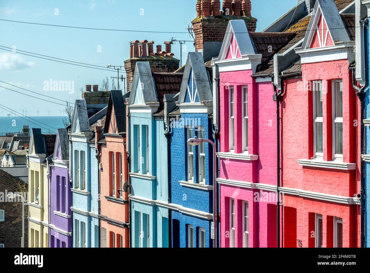 Brighton, March 19th 2021: The Colourful terraced houses of Blaker ...