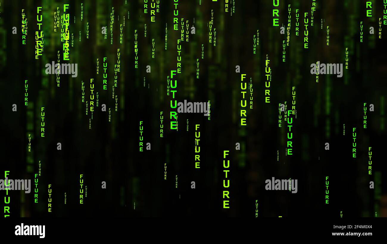 Future text on the screen concept Stock Photo - Alamy