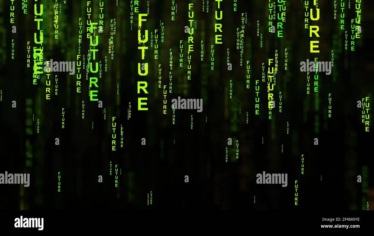 Future text on the screen concept Stock Photo - Alamy