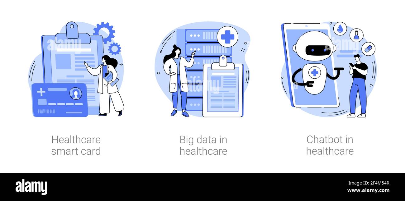 Technology in medicine abstract concept vector illustrations Stock ...