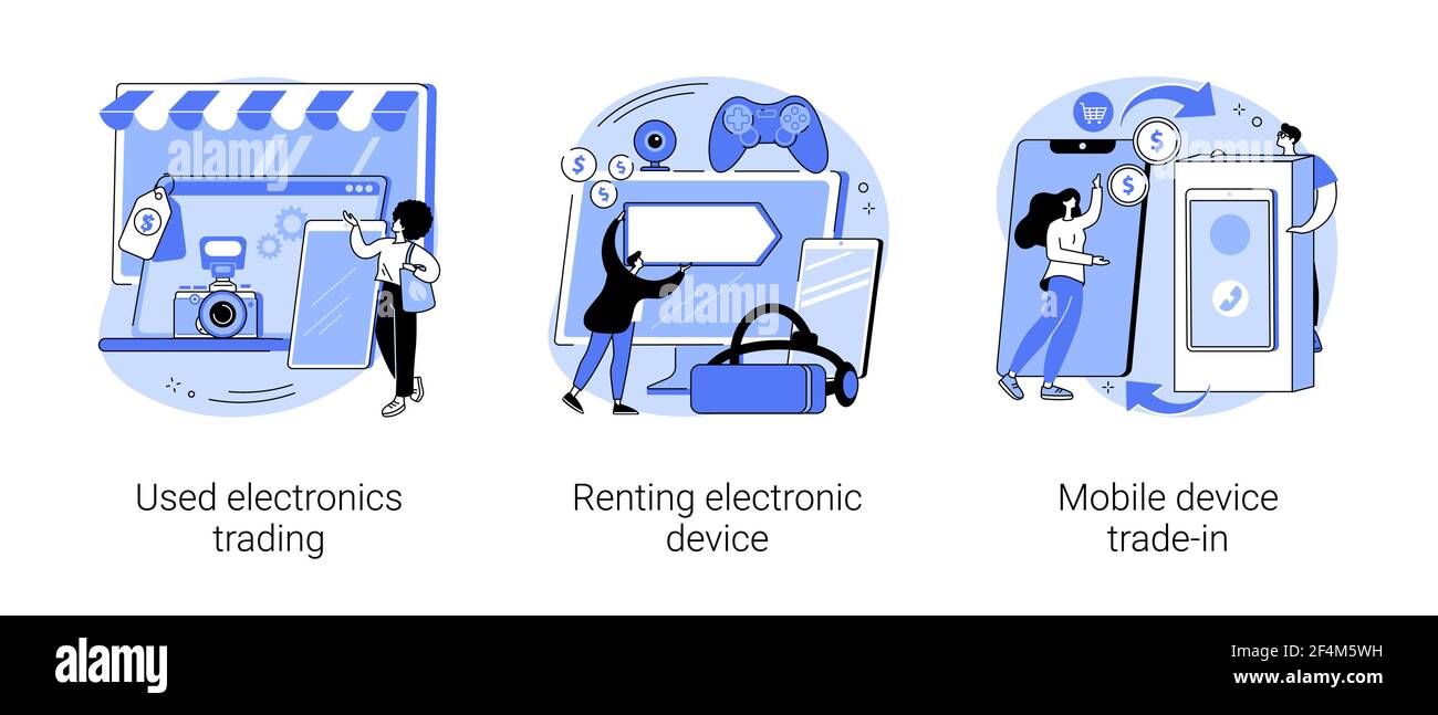 Electronics trade market abstract concept vector illustrations Stock ...