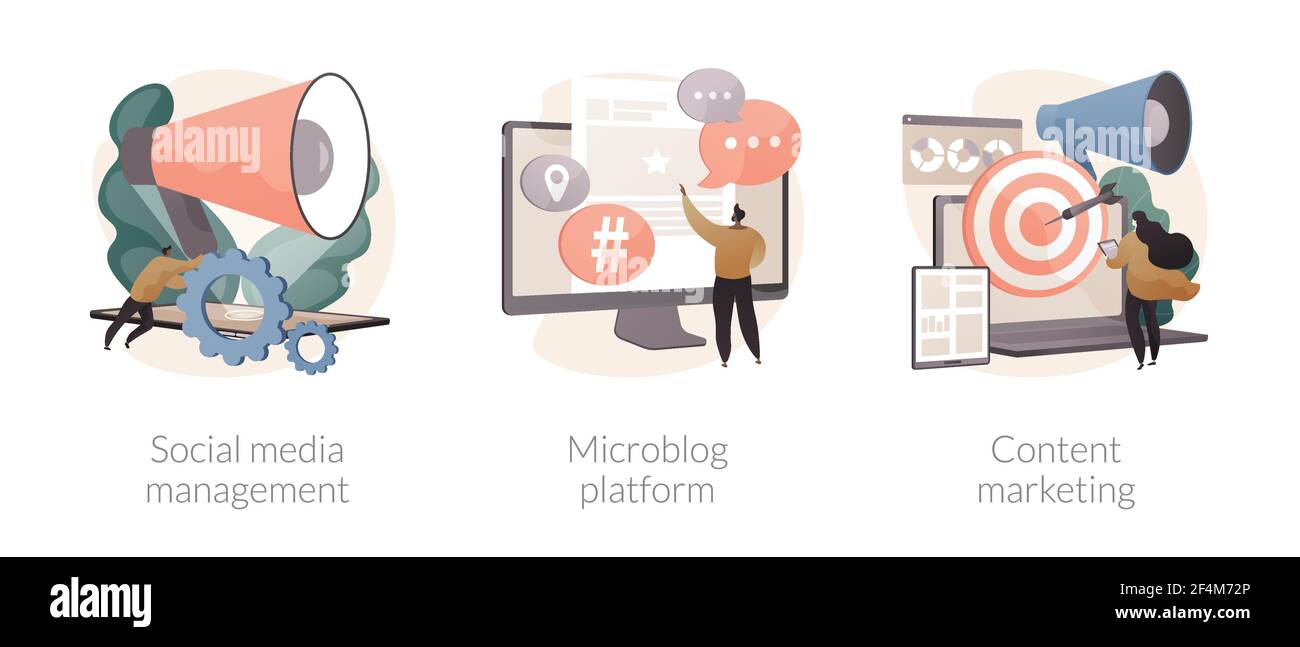 SMM strategy abstract concept vector illustrations Stock Vector Image ...