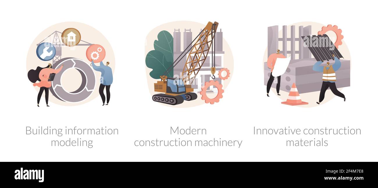 Construction technology innovation abstract concept vector ...