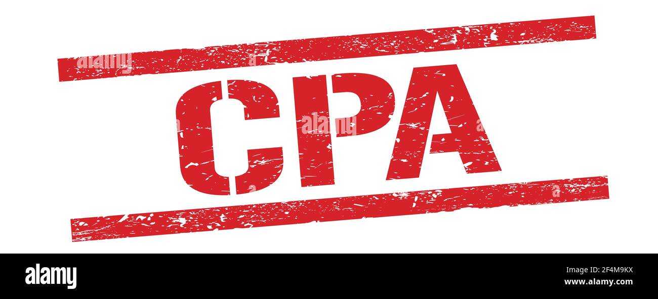 CPA text on red grungy rectangle stamp sign Stock Photo - Alamy
