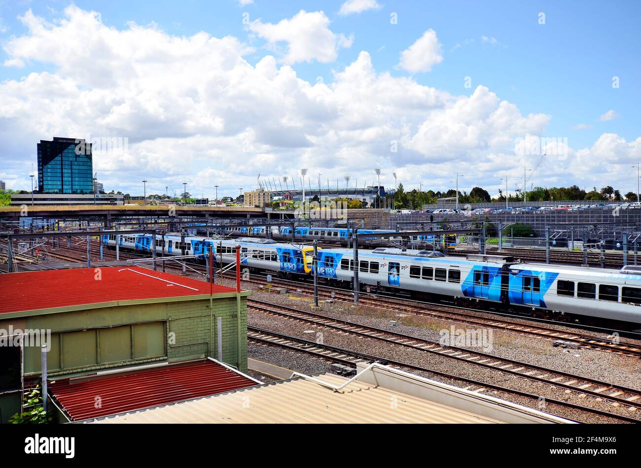 Melbourne, VIC, Australia - November 03, 2017: Trains and rails of ...