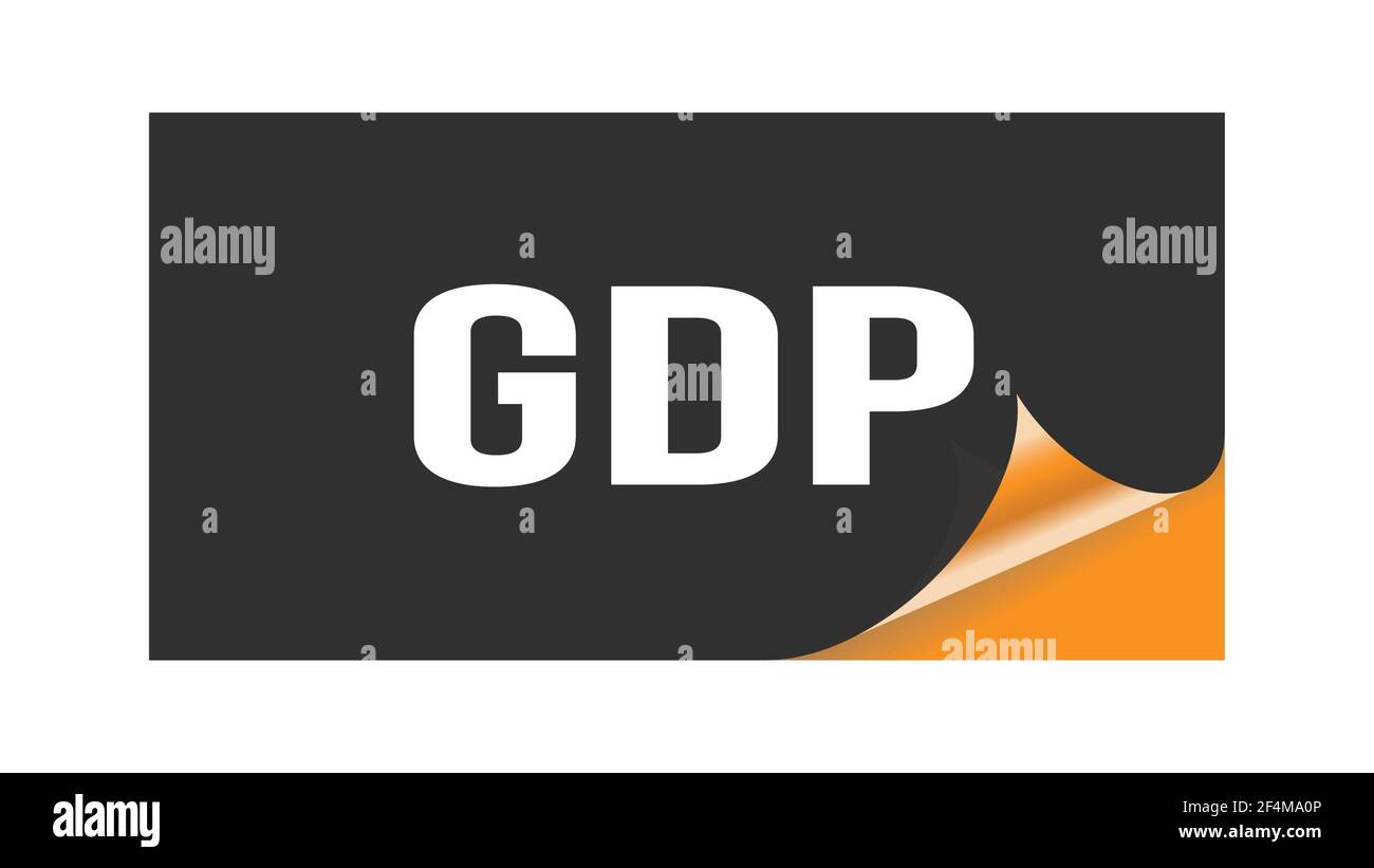 GDP text written on black orange sticker stamp Stock Photo - Alamy