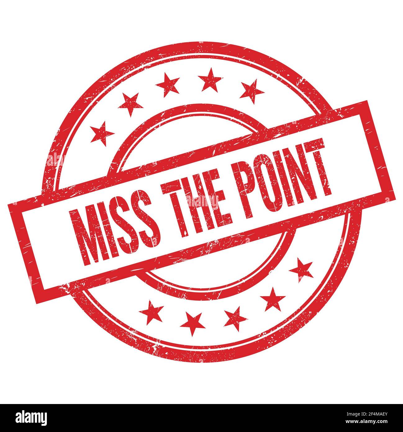 MISS THE POINT text written on red round vintage rubber stamp Stock ...