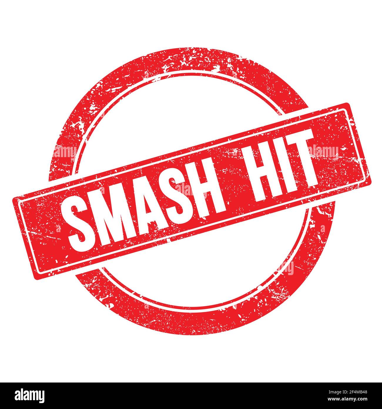 SMASH HIT text on red grungy round vintage stamp Stock Photo - Alamy