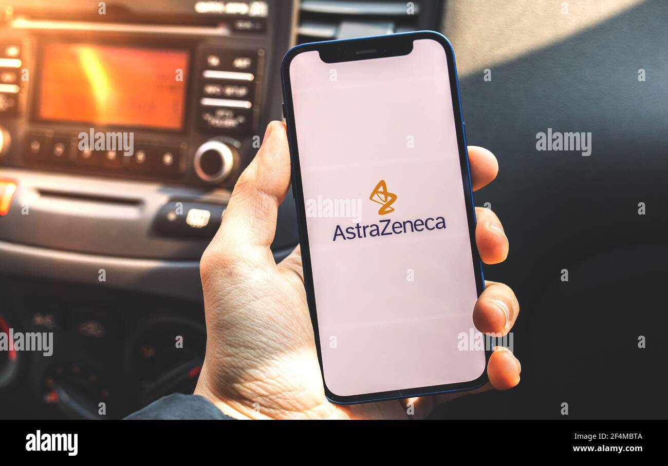 Kharkov, Ukraine - March 22, 2021: Astra Zeneca vaccine logo Stock ...