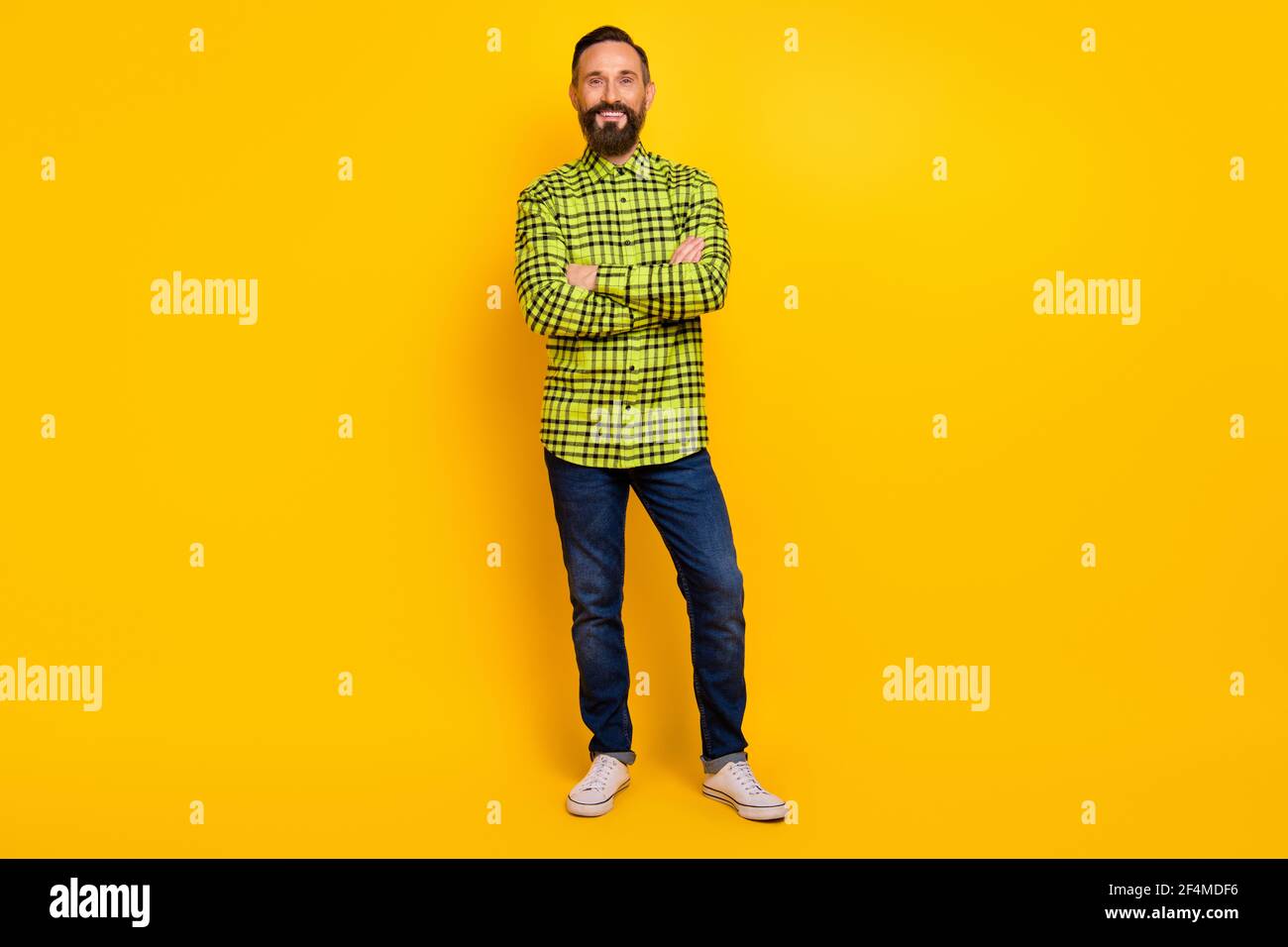 Full body photo of handsome man happy positive smile cool confident ...
