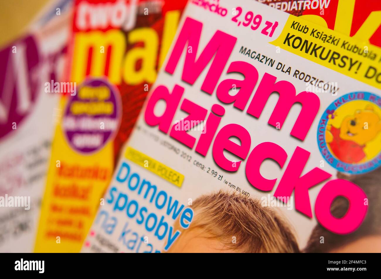POZNAN, POLAND - Feb 16, 2013: Different magazines about motherhood and ...