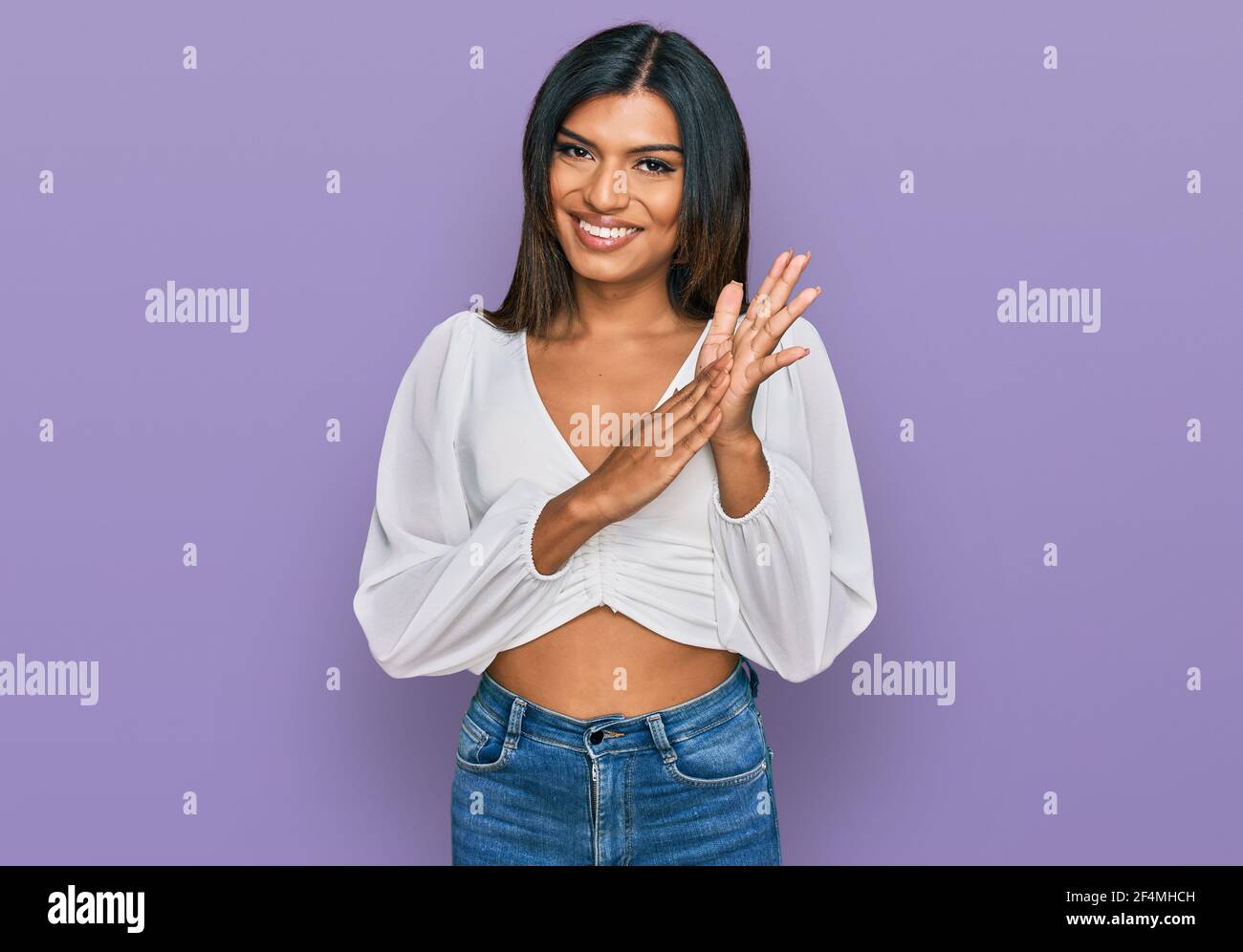 Young latin transsexual transgender woman wearing casual clothes ...