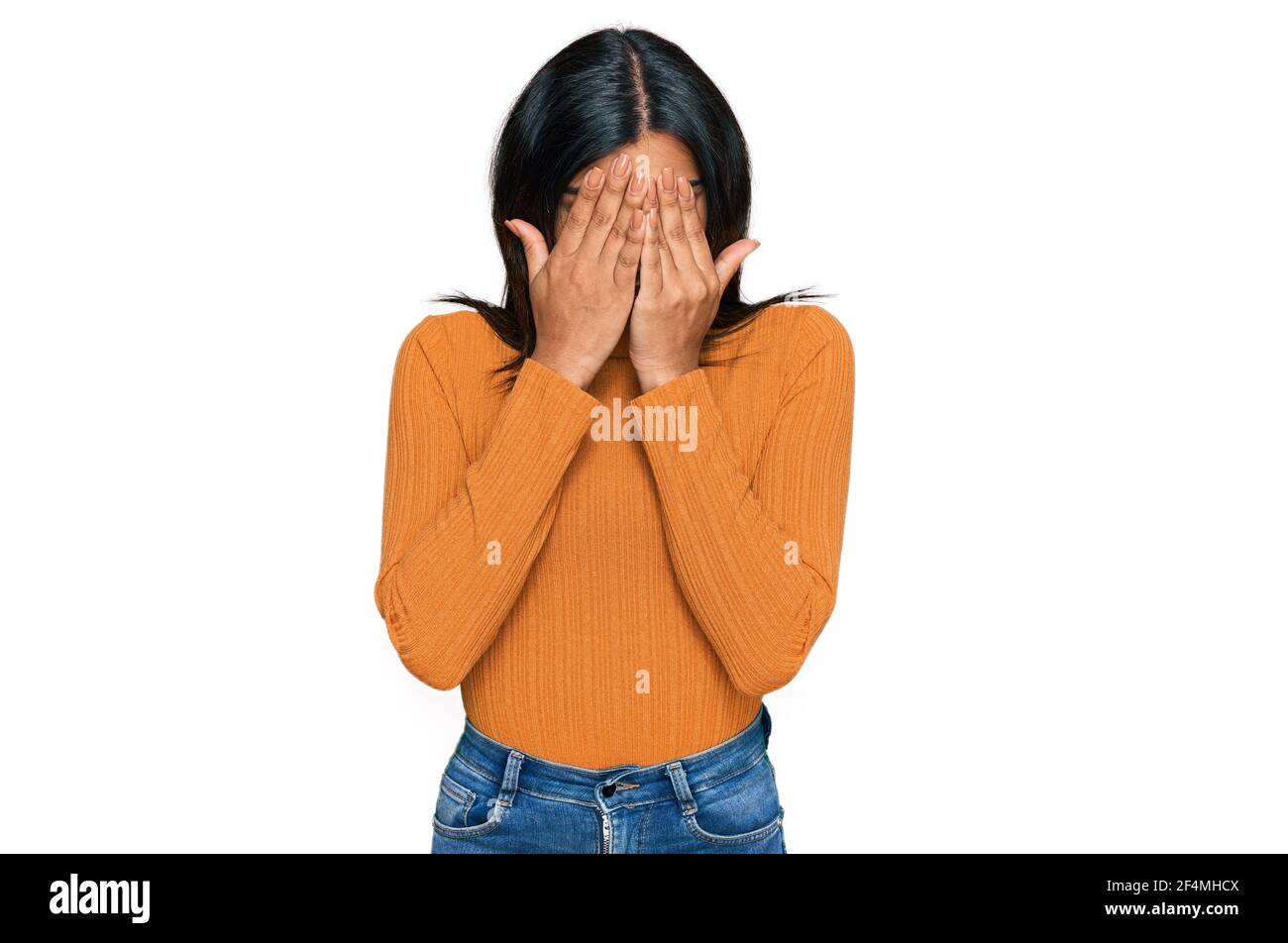 Young latin transsexual transgender woman wearing casual clothes with ...