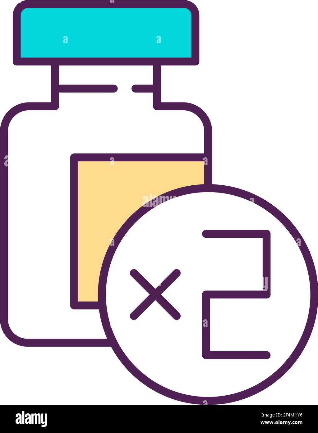 Two-dose vaccination RGB color icon Stock Vector Image & Art - Alamy