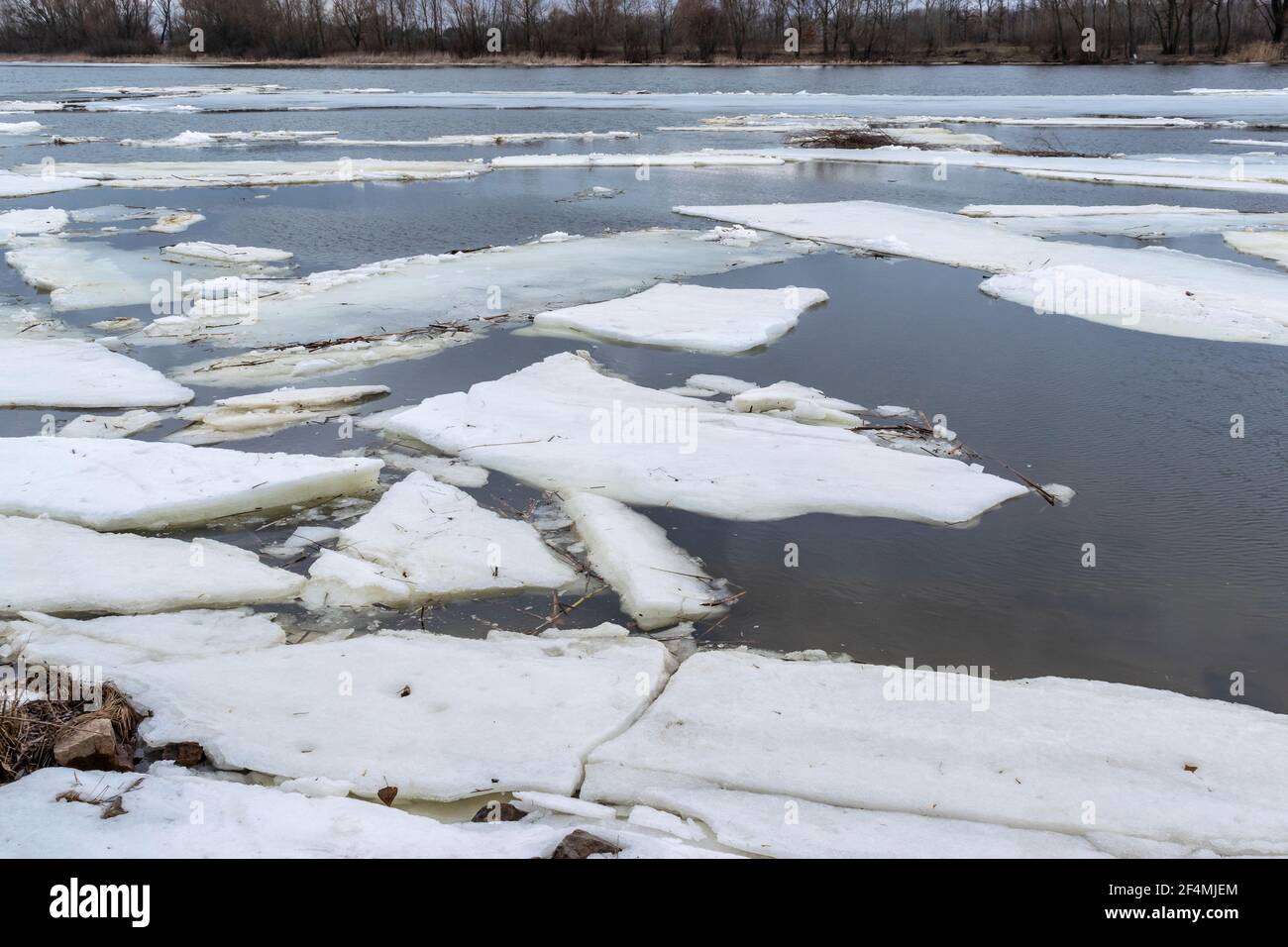 Melting Ice drift in spring Stock Photo - Alamy
