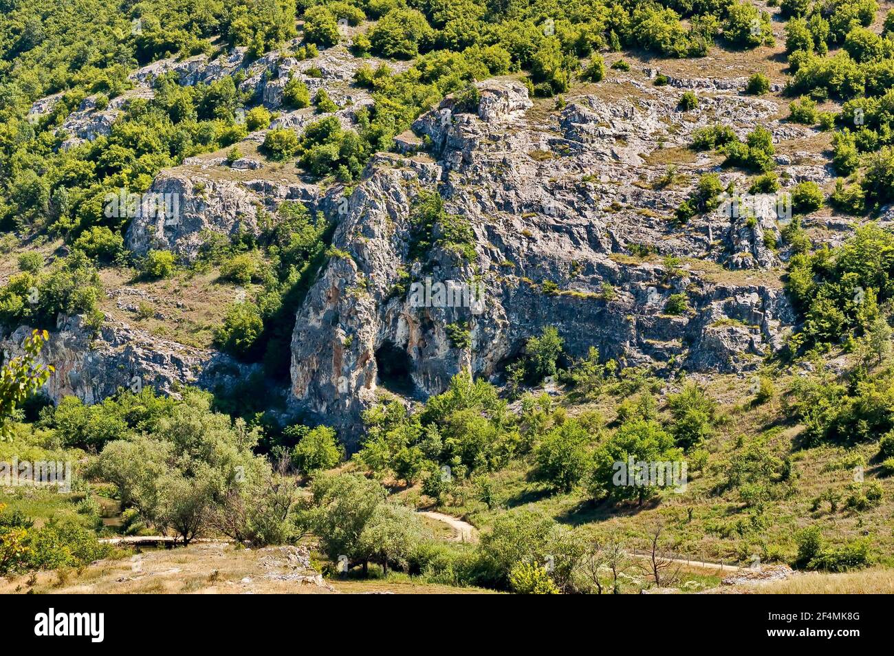 Panorama from the area of Rusenski Lom Nature Park with high vertical ...