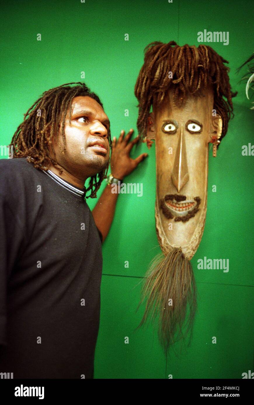 DAVID BOSUN AUGUST 2001FROM THE TORRES STRAIT ISLANDS WITH A CEREMONIAL ...