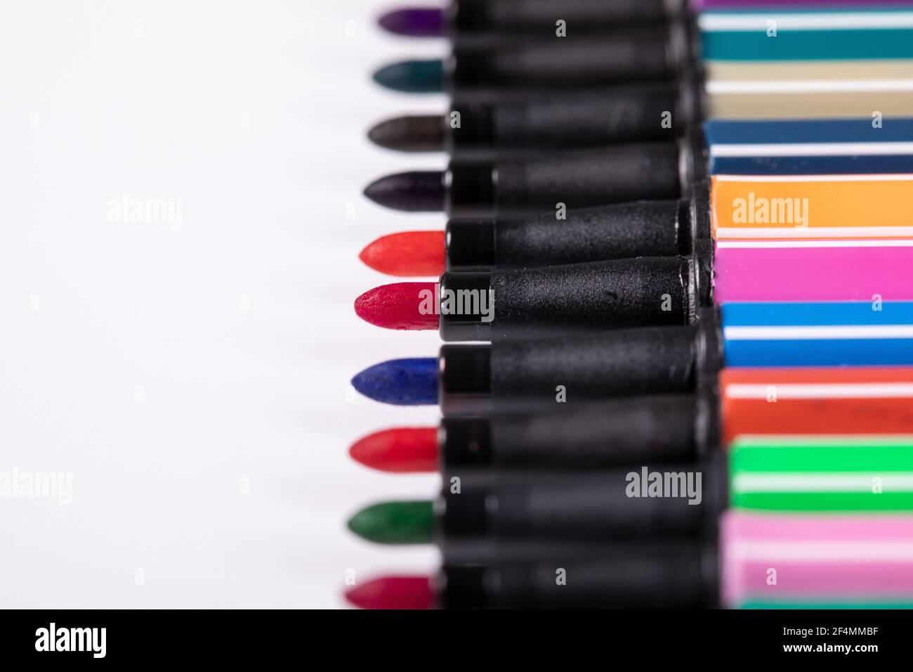 Colored markers without caps isolated on white background Stock Photo ...