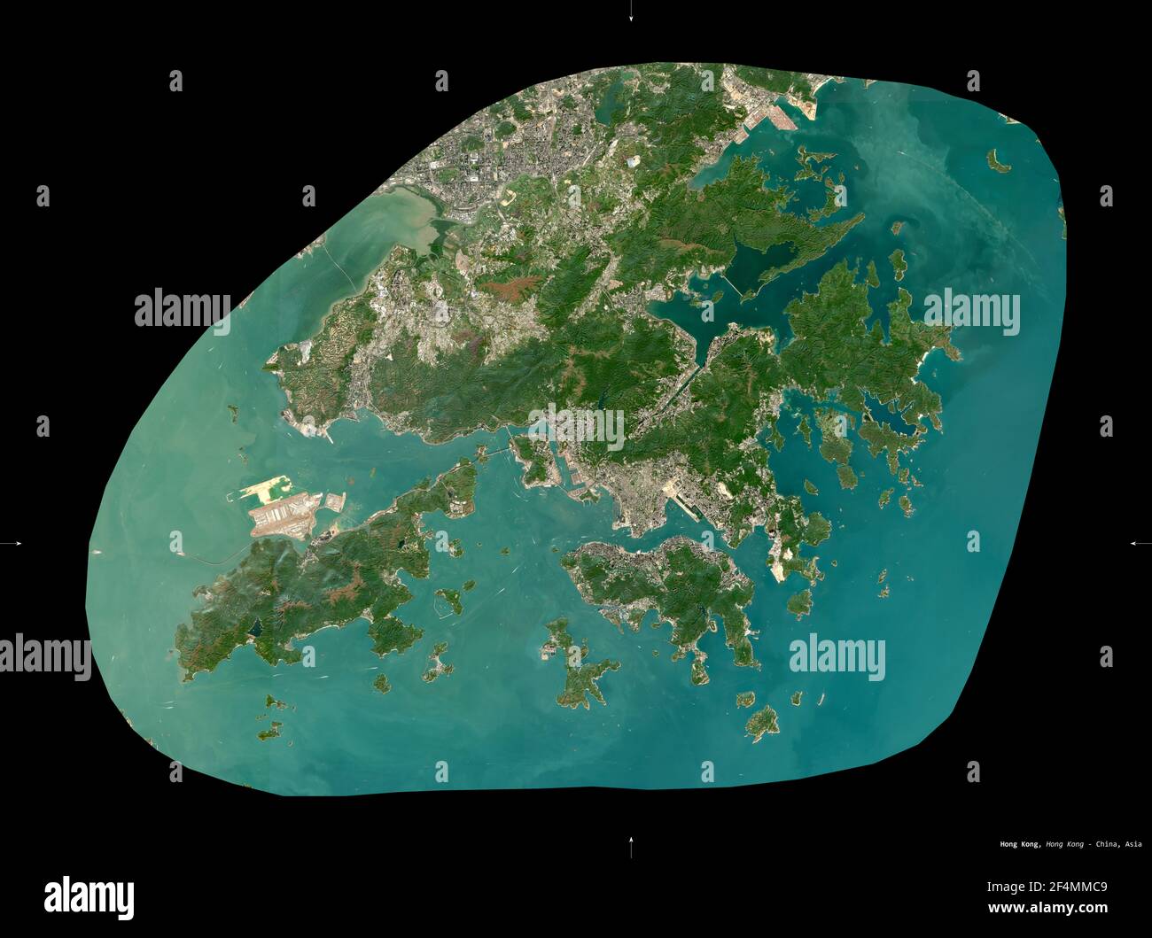 Hong Kong, autonomous region of China. Sentinel-2 satellite imagery ...