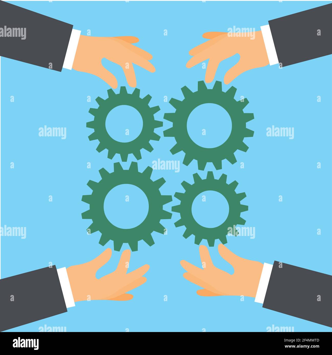 Hand with cogwheels Stock Vector Images - Alamy
