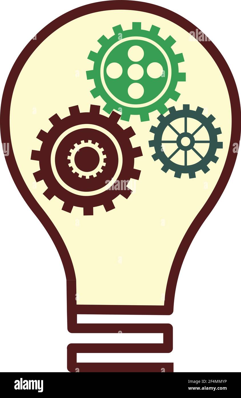 Idea business Bulb and cogwheel illustration vector isolated on white ...