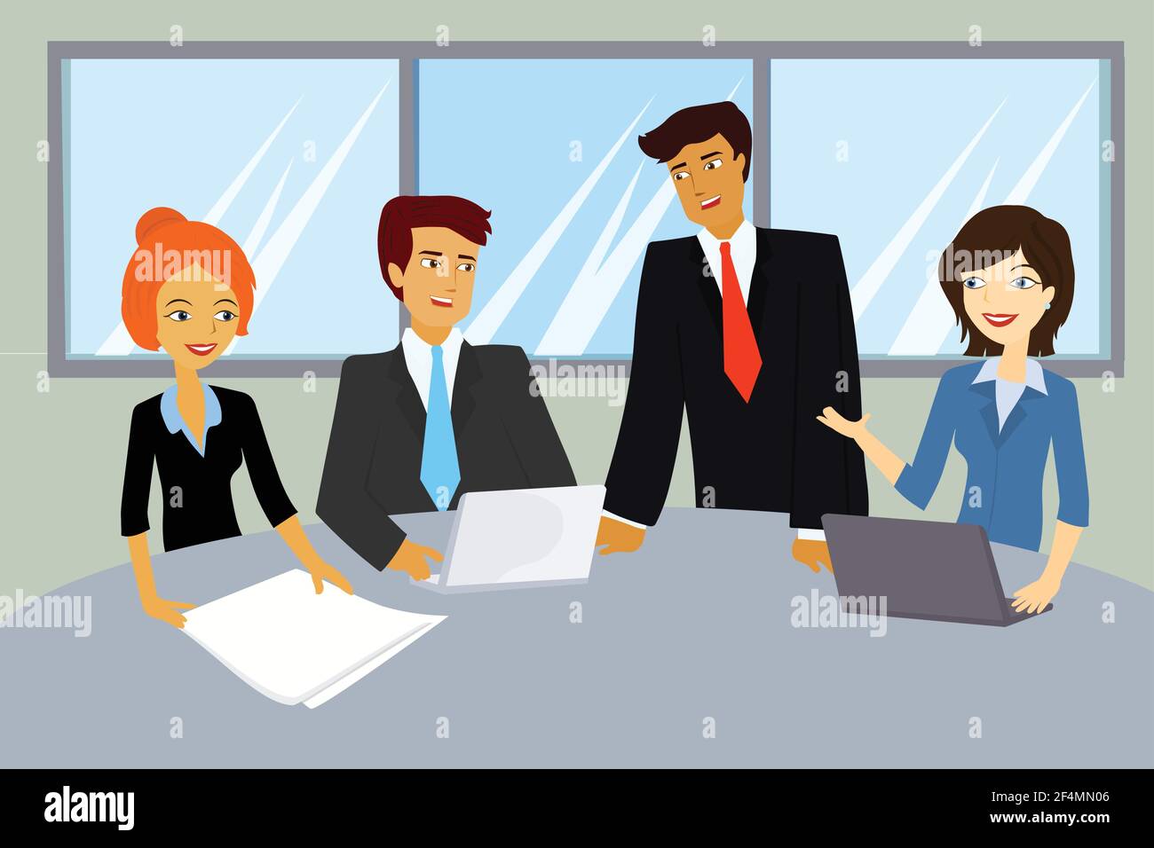 Business meeting People discussing vector illustration Conference ...