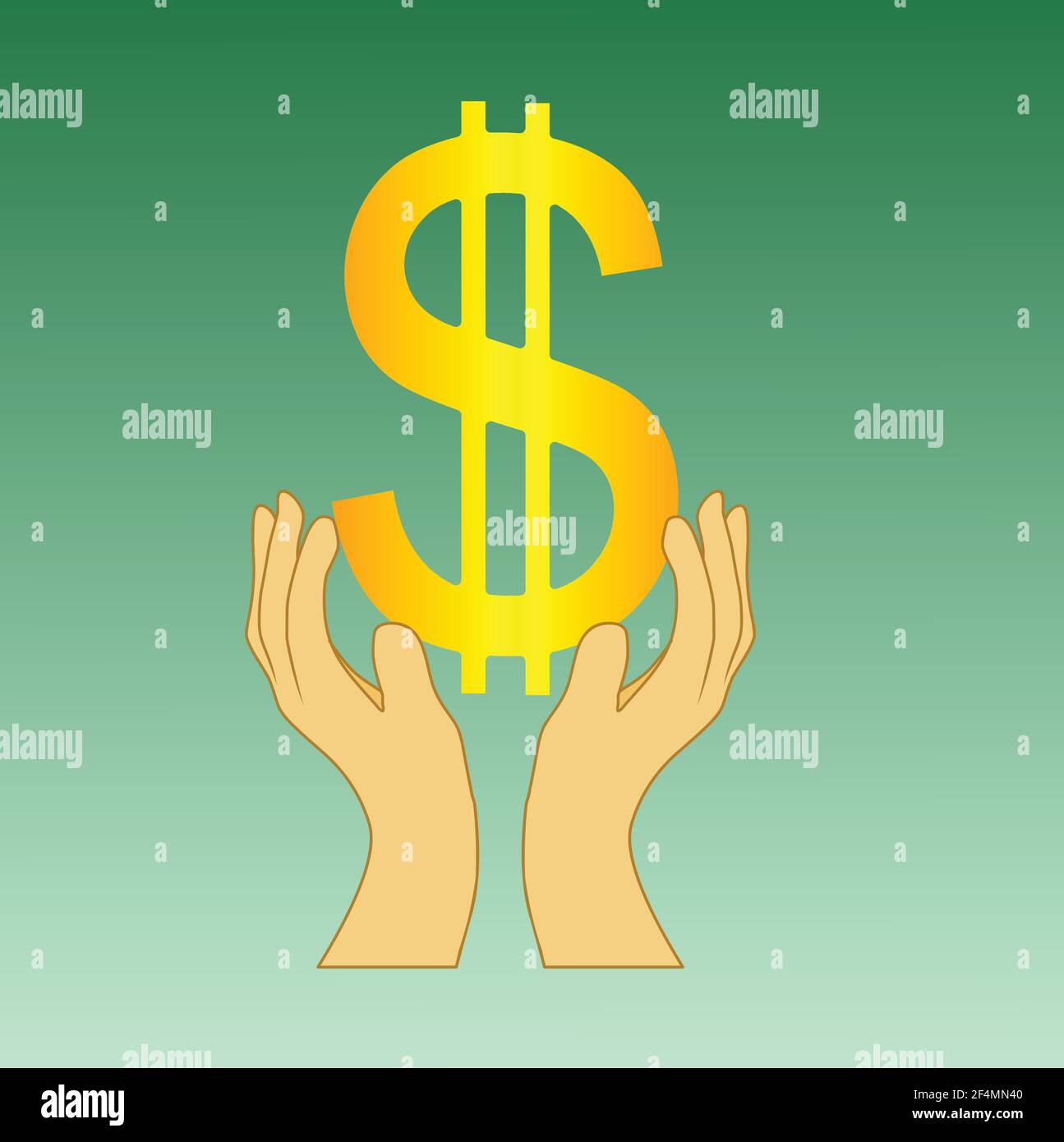 Catch the wealth dollar symbol with hands Stock Vector Image & Art - Alamy