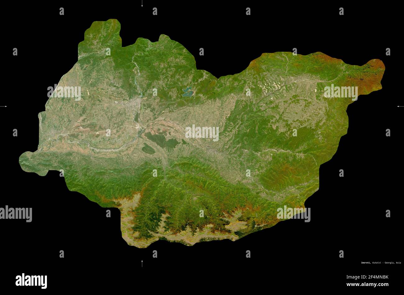 Imereti, region of Georgia. Sentinel-2 satellite imagery. Shape ...