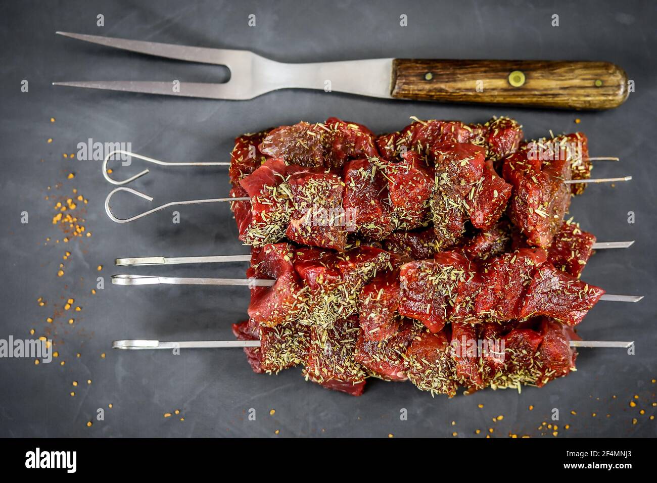 raw beef skewer Stock Photo - Alamy