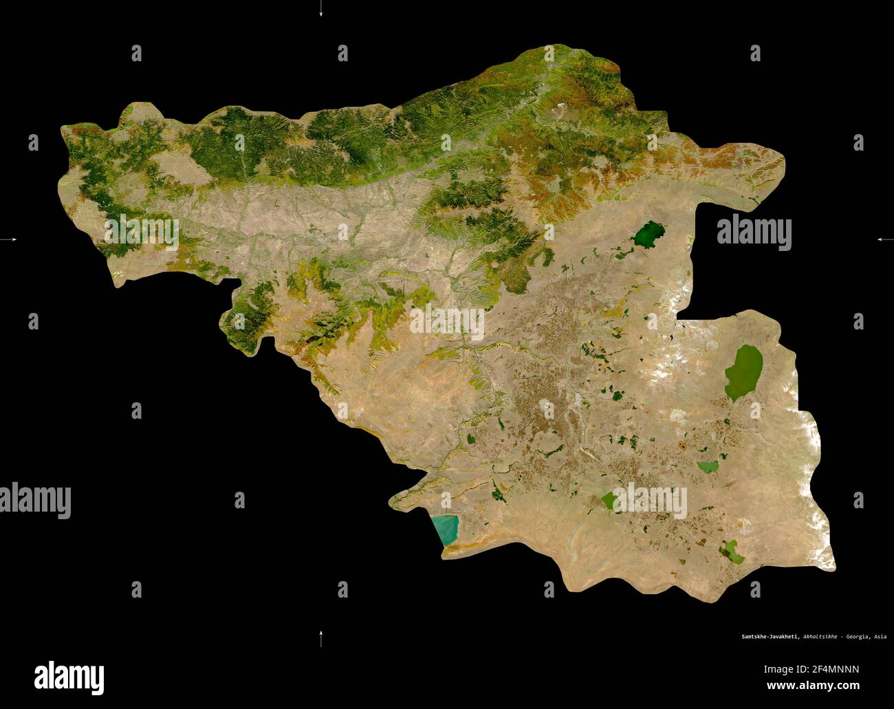 Samtskhe-Javakheti, region of Georgia. Sentinel-2 satellite imagery ...