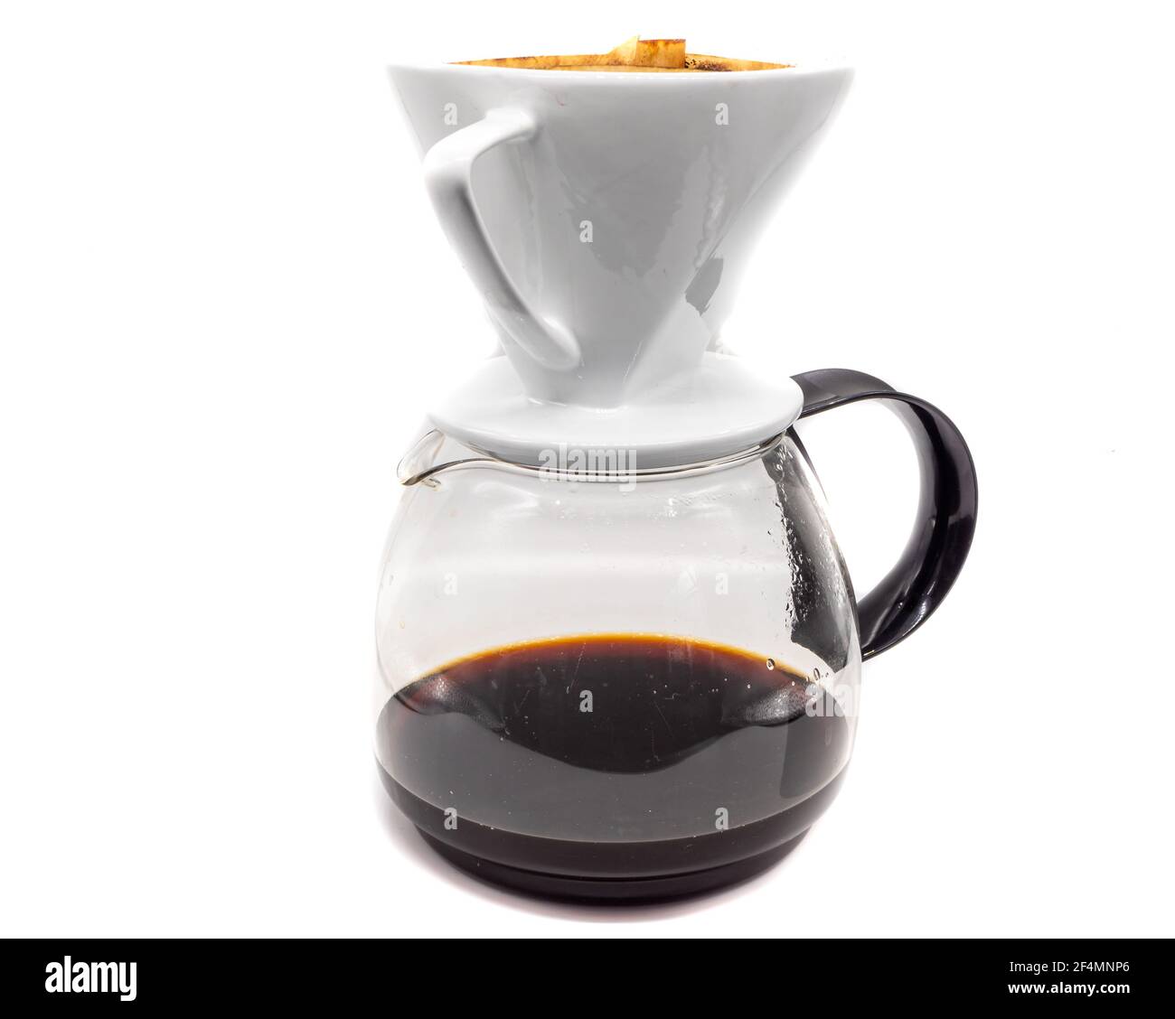 Coffee pot with filter isolated on white background Stock Photo - Alamy