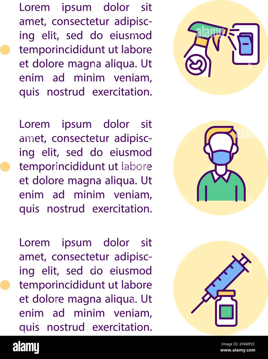 Infection spread prevention concept line icons with text Stock Vector ...