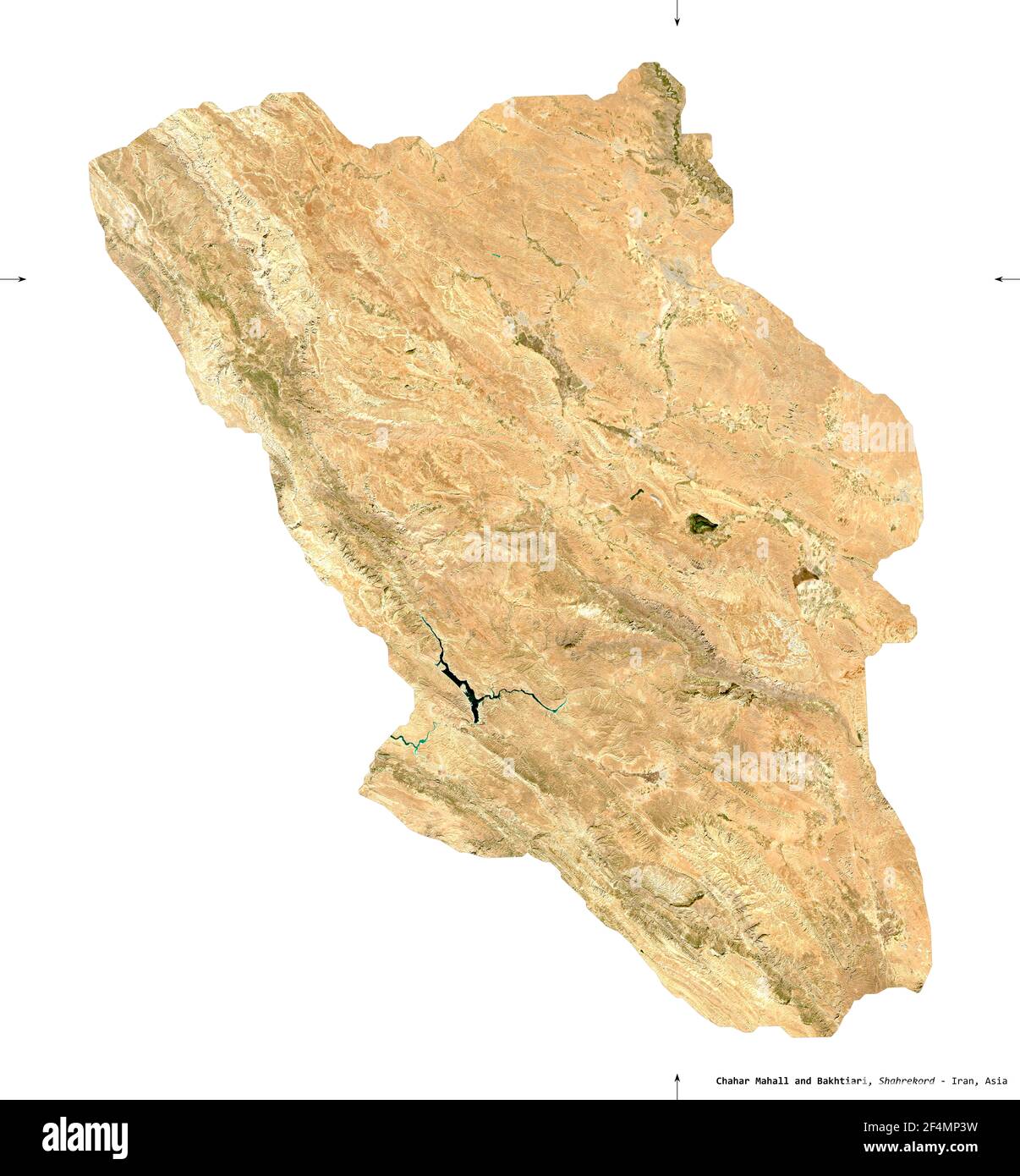 Chahar Mahall and Bakhtiari, province of Iran. Sentinel-2 satellite ...