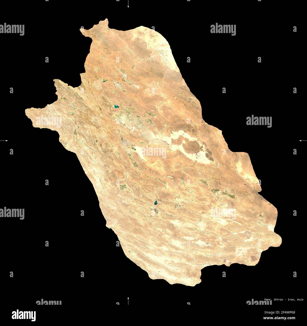 Fars, province of Iran. Sentinel-2 satellite imagery. Shape isolated on ...
