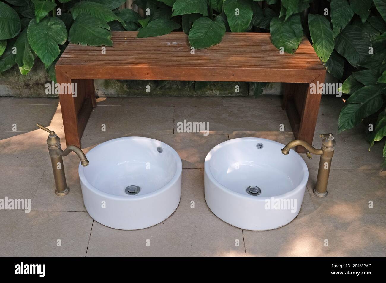 Vintage foot wash basins Stock Photo - Alamy