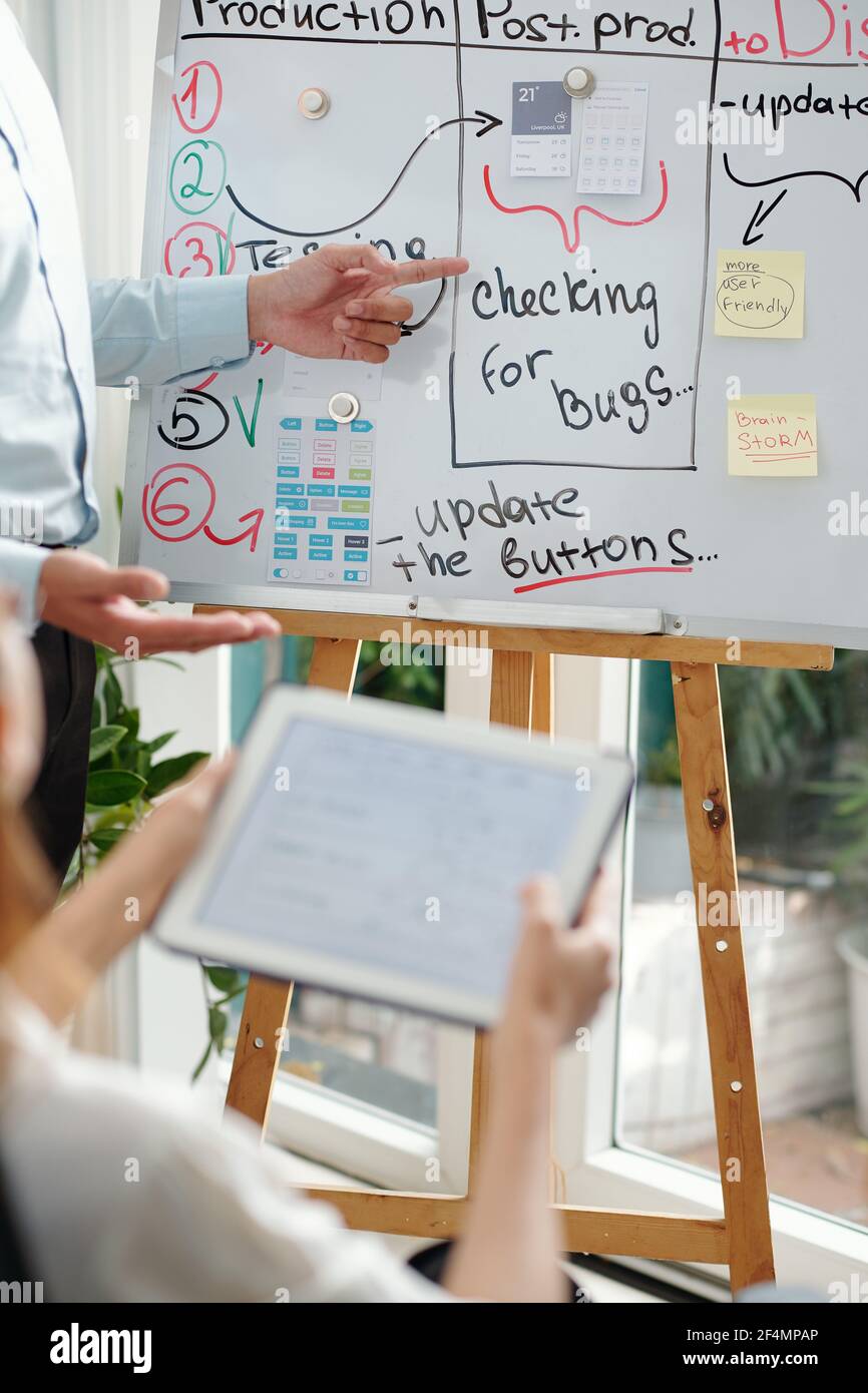 Team manager asking colleagues to double check bugs in their projects ...