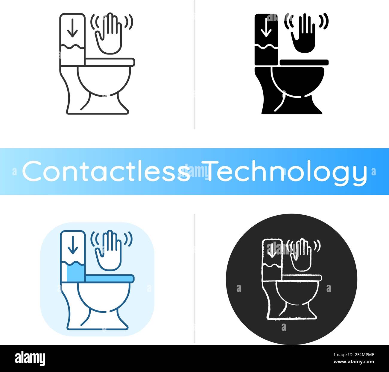 Touchless toilet flush icon Stock Vector Image & Art - Alamy