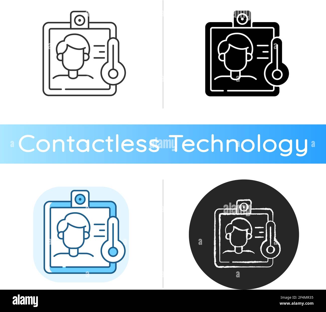 Thermometer contactless line icon Stock Vector Images - Alamy