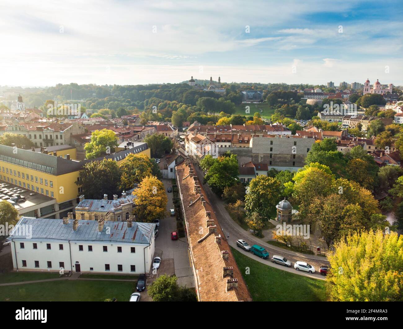 Aerial view of Vilnius Old Town, one of the largest surviving medieval ...