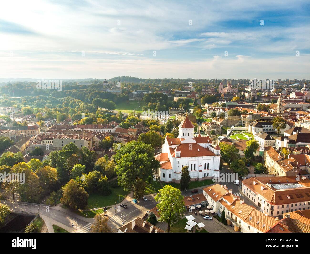 Aerial view of Vilnius Old Town, one of the largest surviving medieval ...
