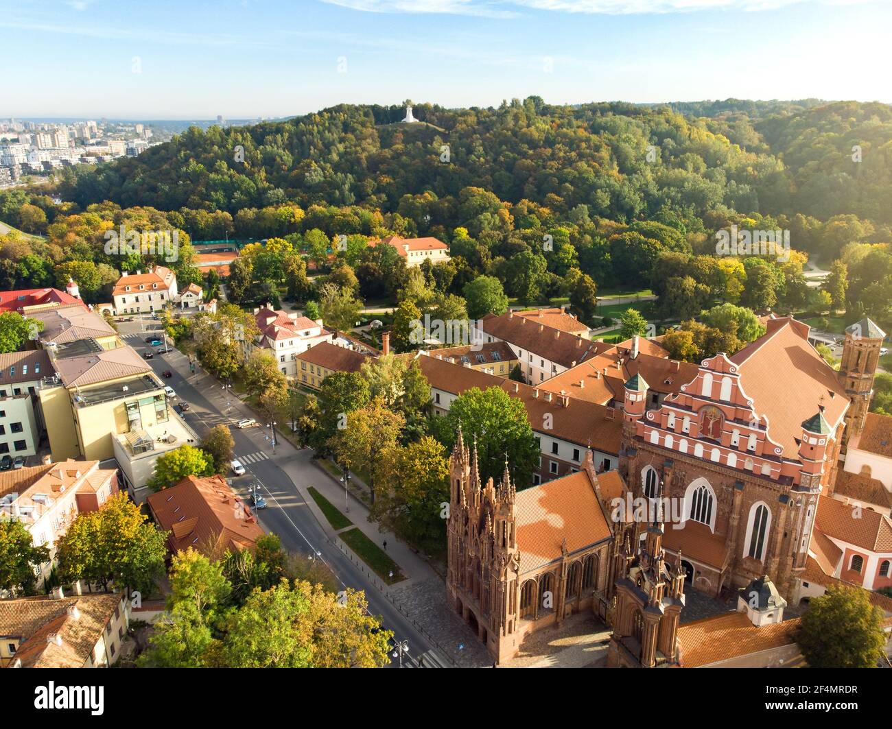 Aerial view of St. Anne's Church and neighbouring Bernardine Church ...