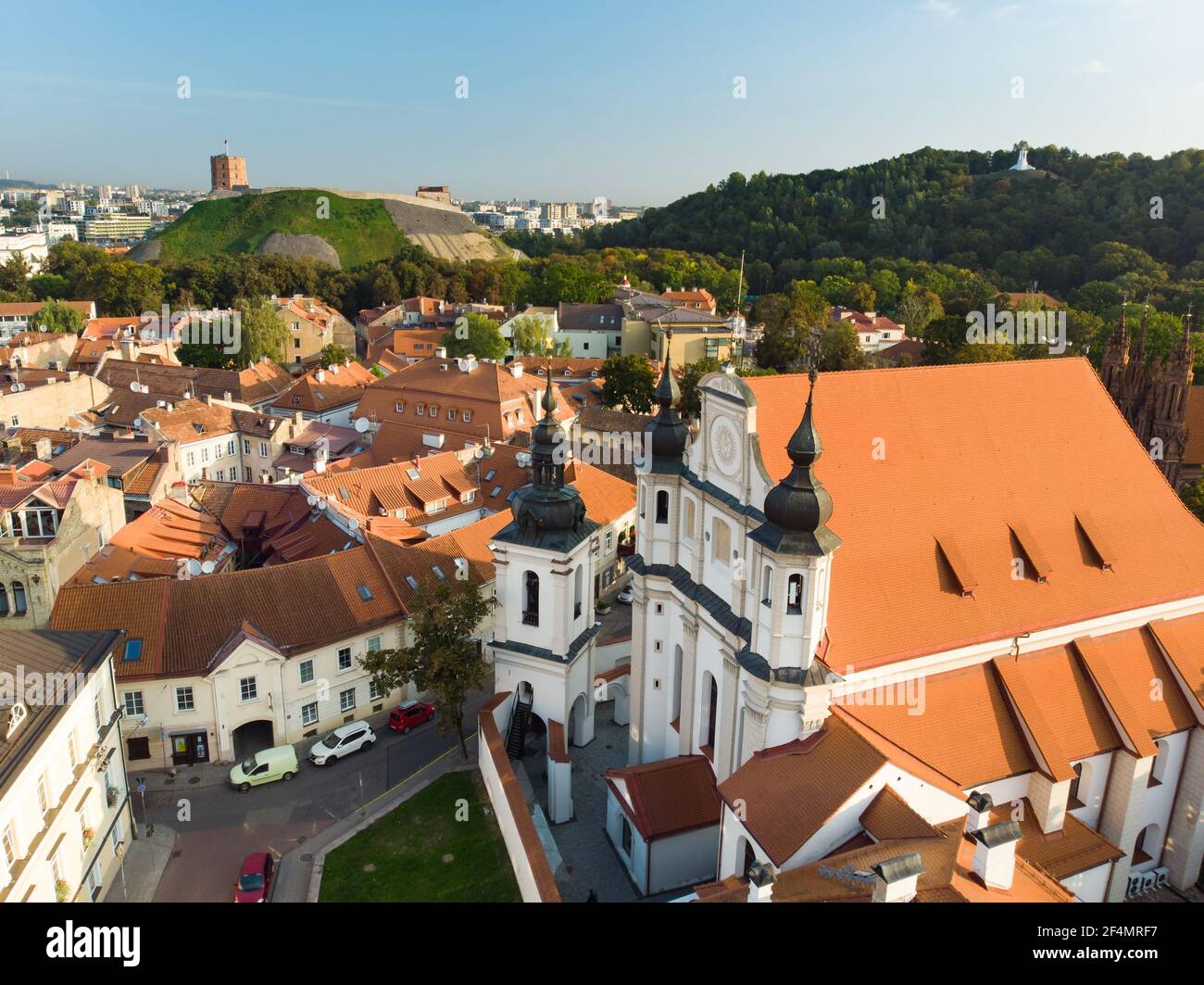 Aerial view of Vilnius Old Town, one of the largest surviving medieval ...