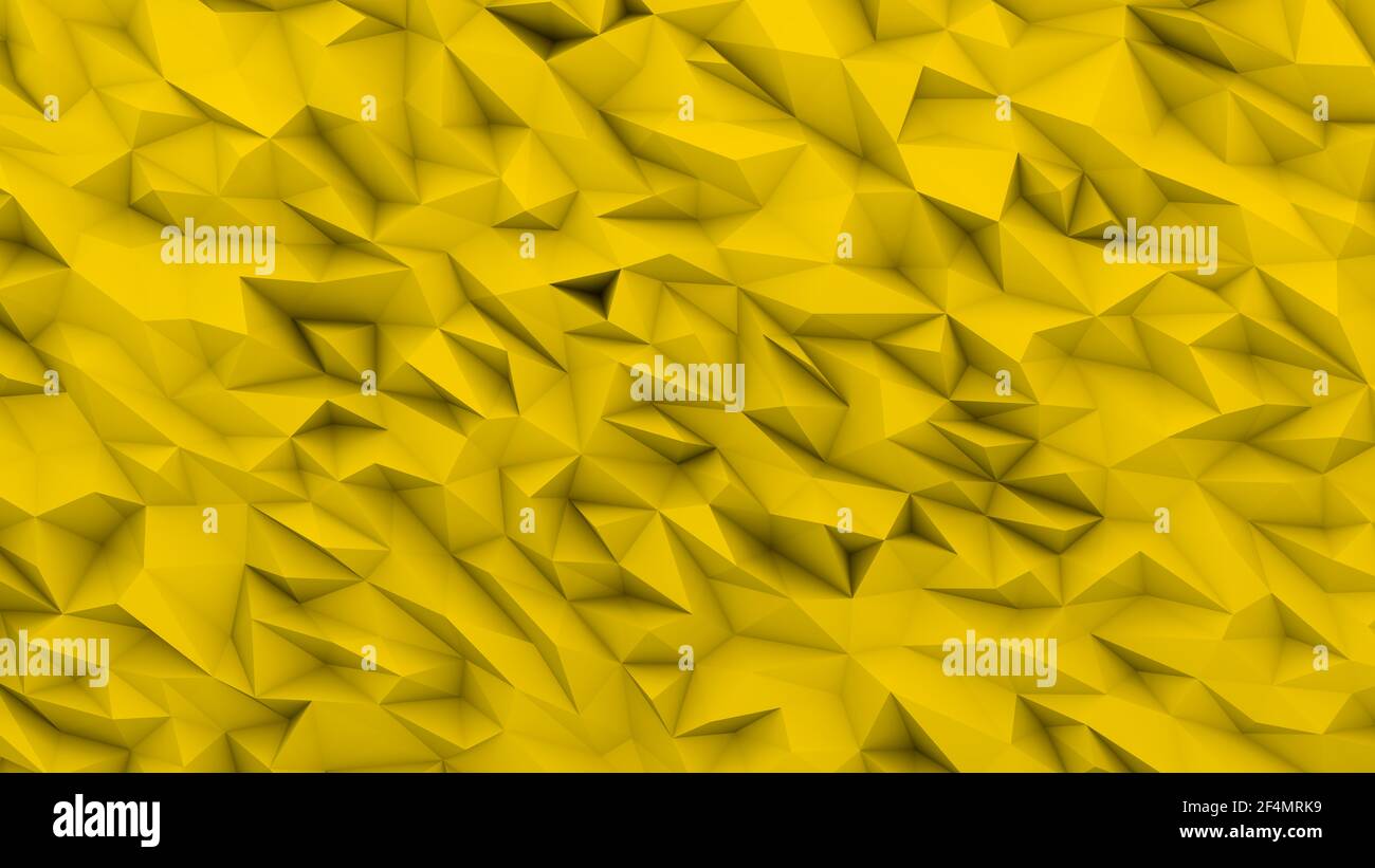 Yellow background in the form of broken shapes of triangles abstraction ...